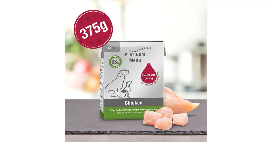 PLATINUM MENU Chicken nedves kutyatáp csirkehúsból 375 g | PLATINUM